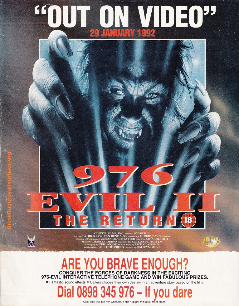 976-EVIL II (1991): Dial, Dial, My Darling! – The Schlock Pit